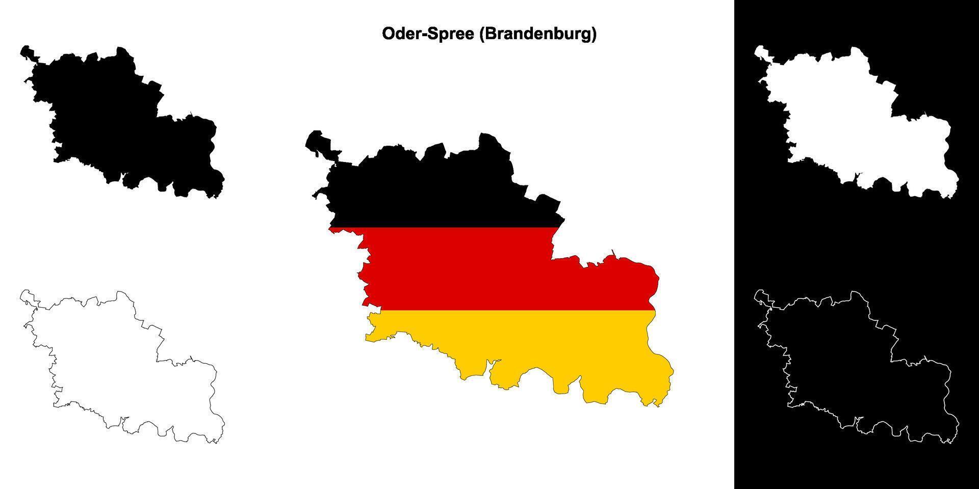 Oder-Spree, Brandenburg blank outline map set 45630162 Vector Art at ...