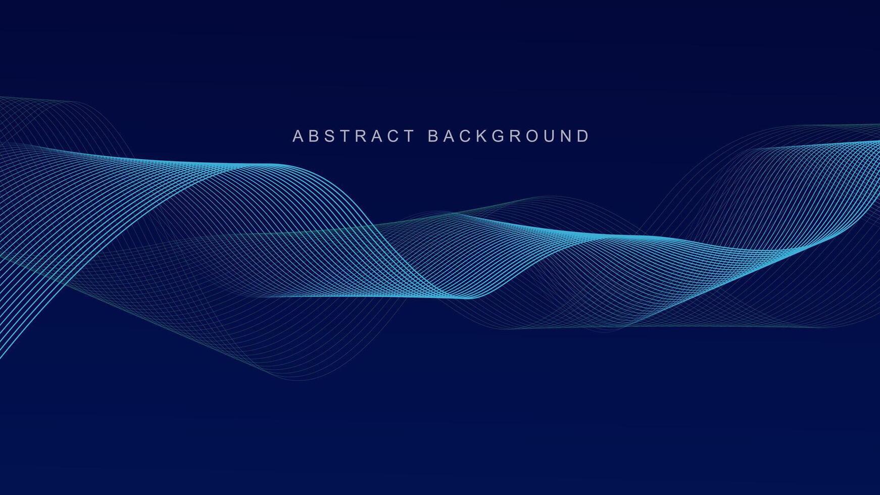 Abstract Glowing Wave Lines On Dark Blue Background Dynamic Wave
