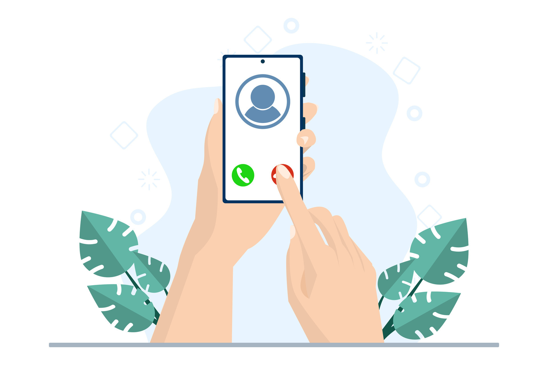 Incoming call concept. phone with incoming call screen. Hand holding ... Incoming call concept. phone with incoming call screen. Hand holding ...