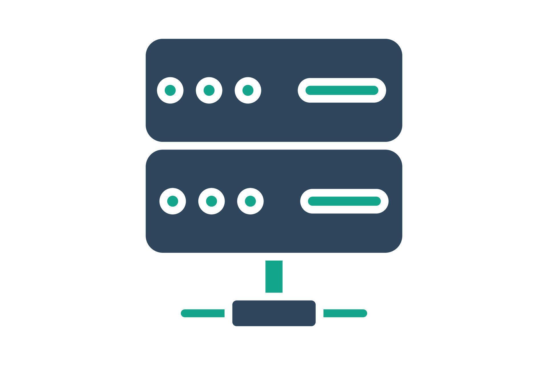 shared server icon. icon related to information technology. solid icon ...