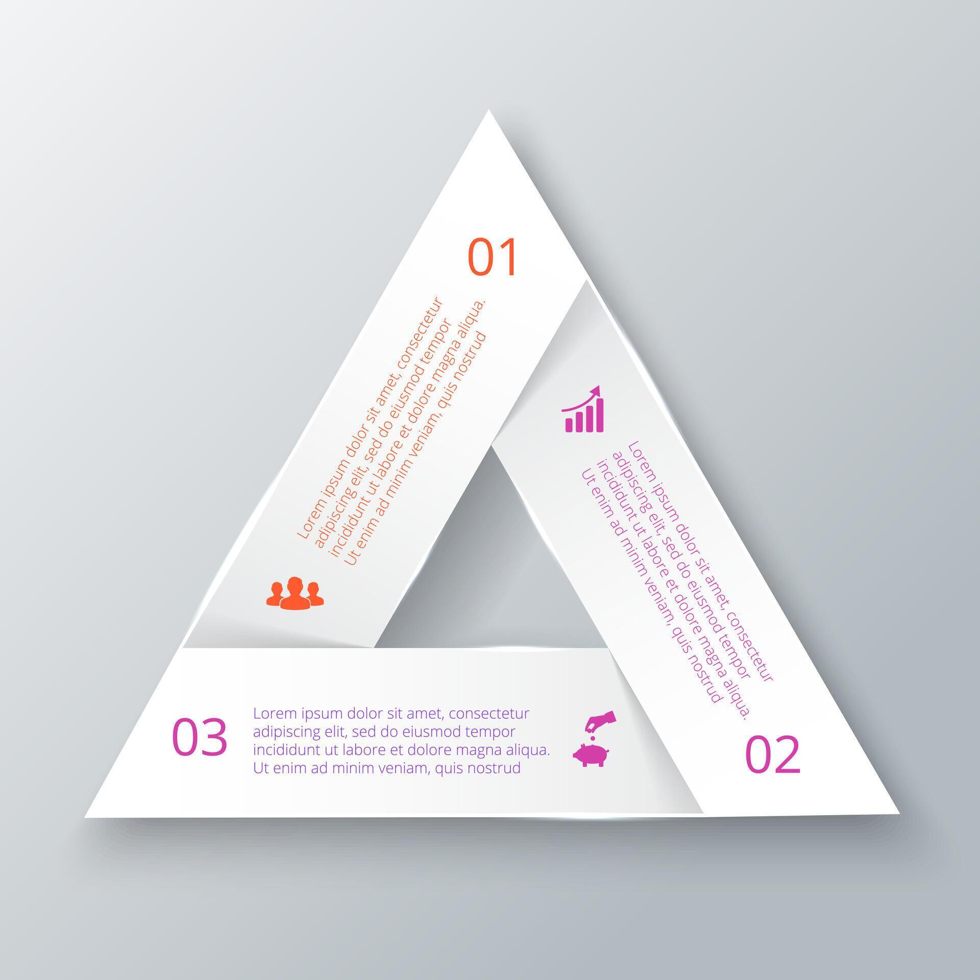 circle triangle infographic. Business concept with three options, parts, steps or processes ...