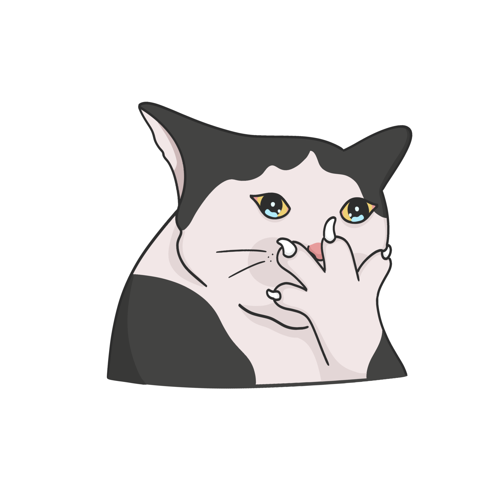 Crying Cat Meme Sticker Illustration 45648579 Png