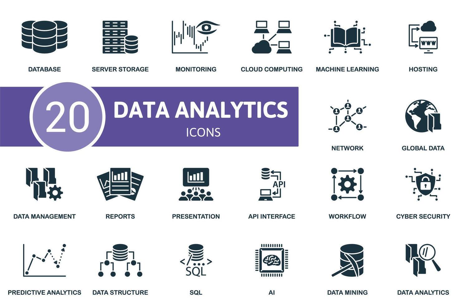 Data analytics set. Creative icons. Editable elements. 45651085 Vector Art at Vecteezy