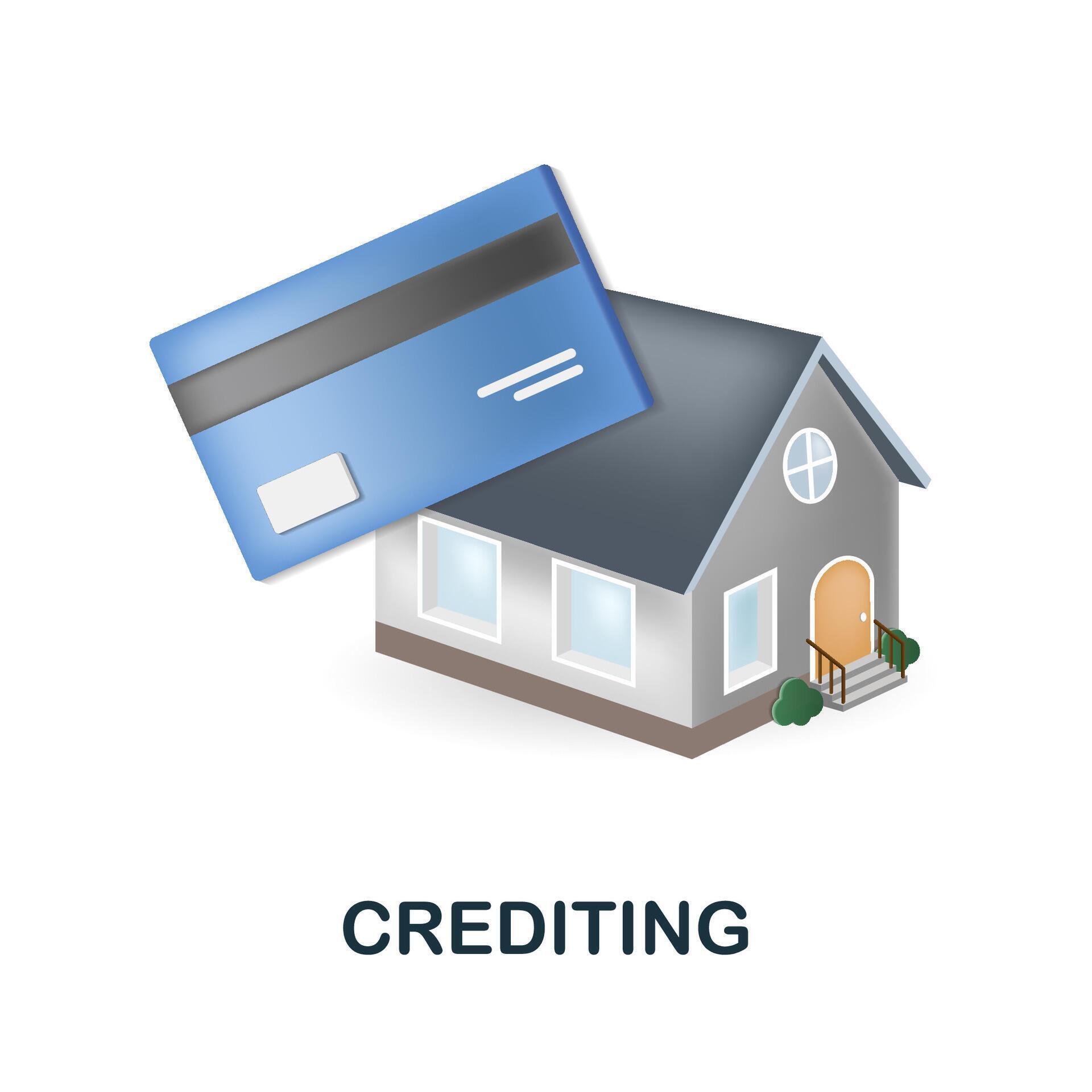 Crediting icon. 3d illustration from banking collection. Creative ...