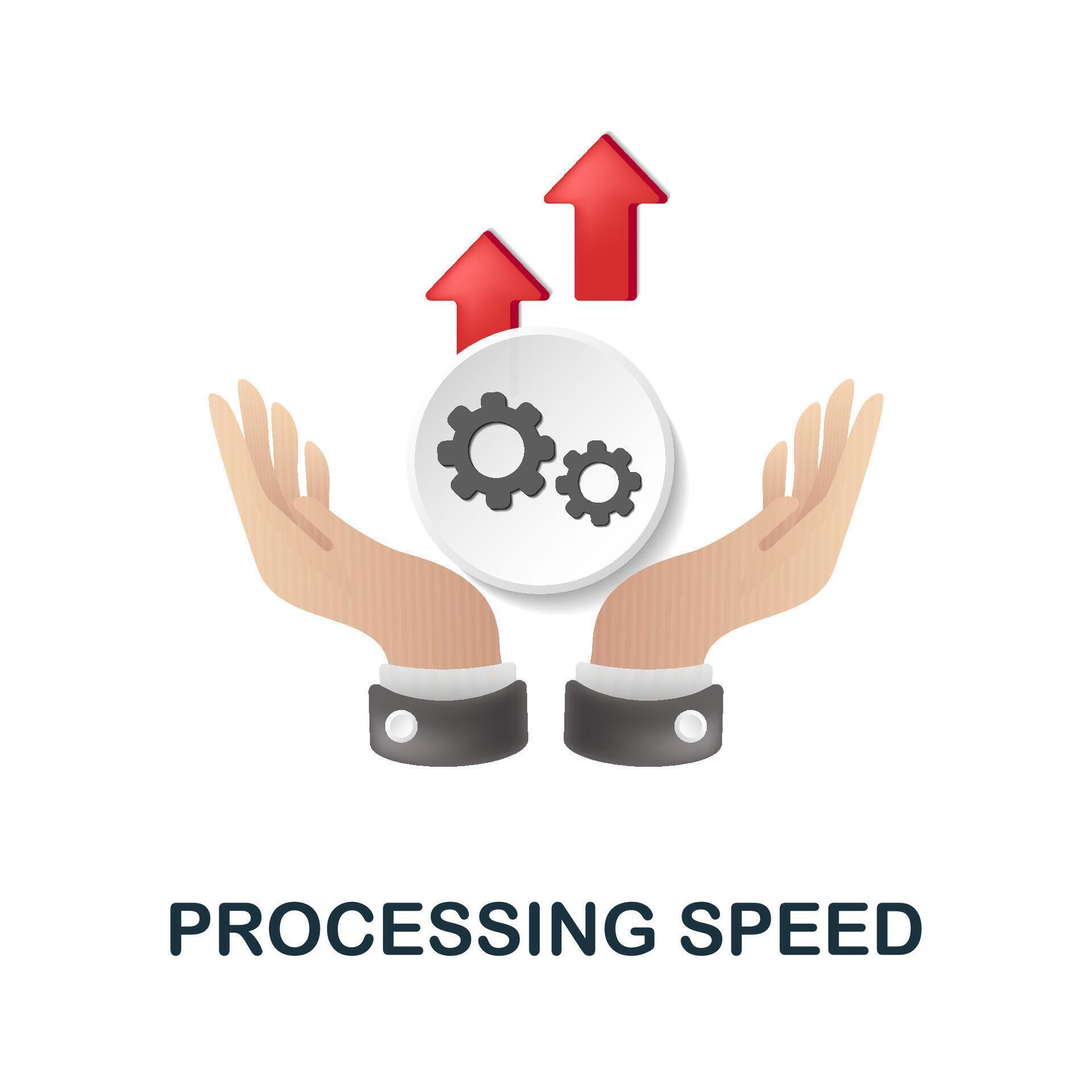 Processing Speed icon. 3d illustration from cognitive skills collection ...