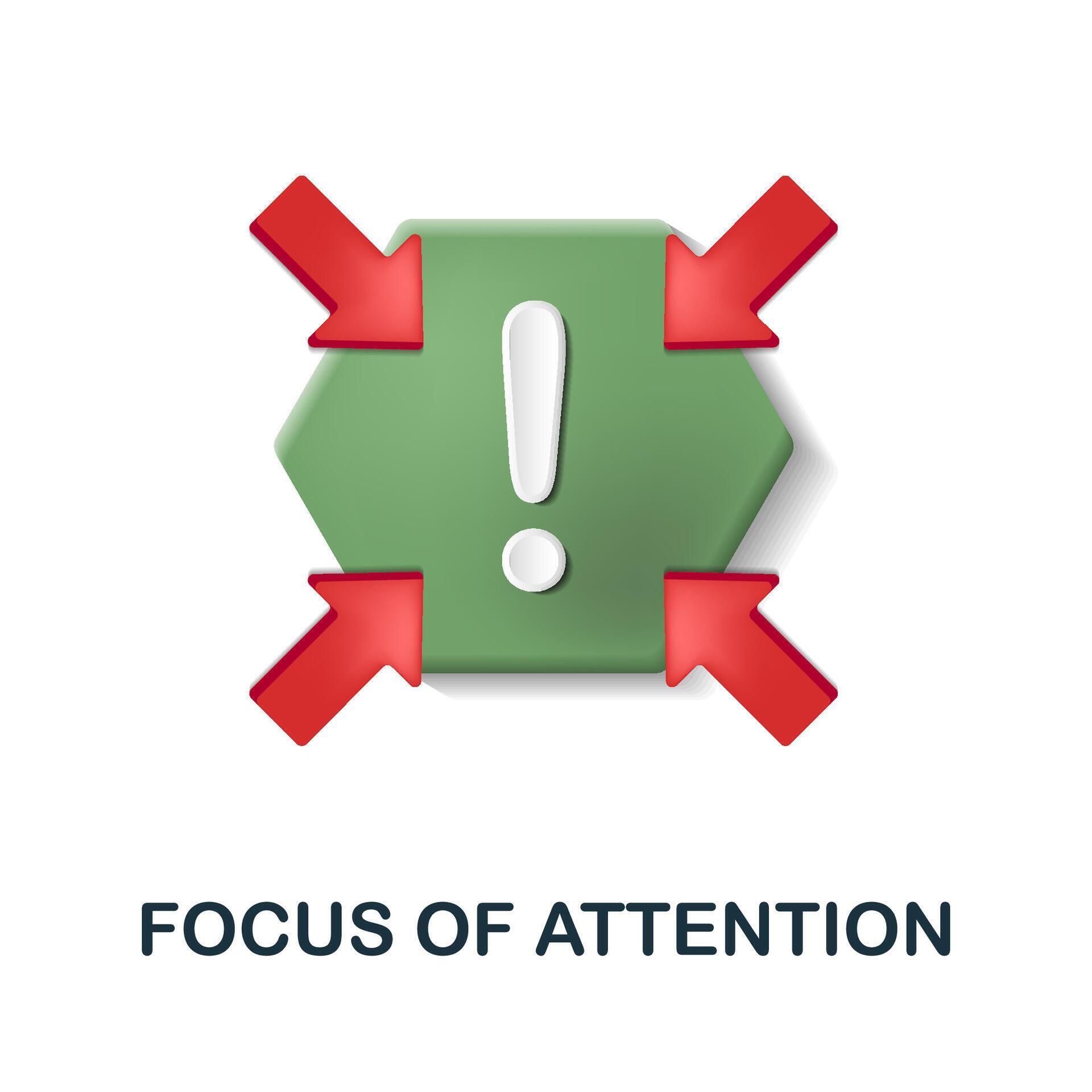 Focus Of Attention icon. 3d illustration from cognitive skills ...