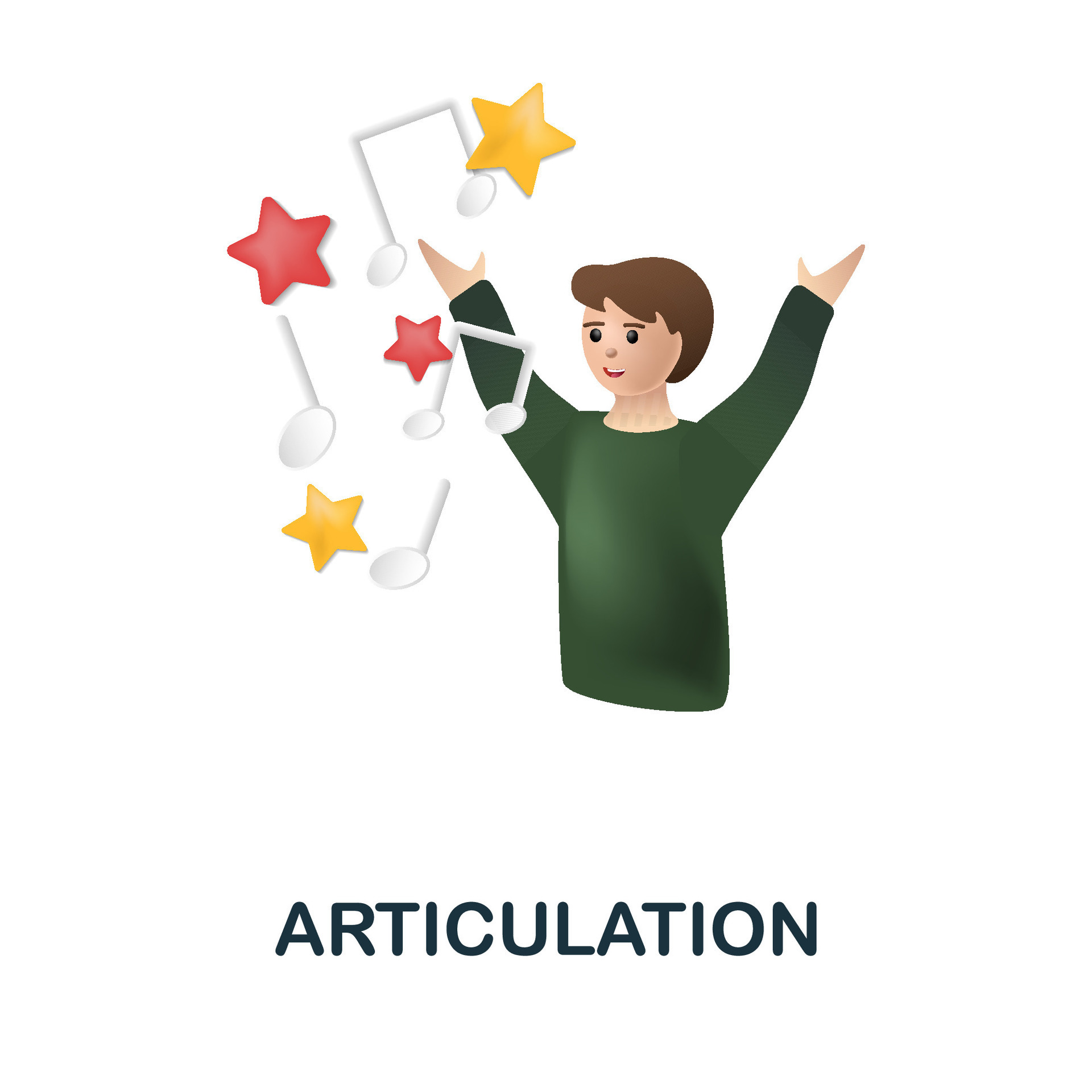 Articulation icon. 3d illustration from cognitive skills collection ...