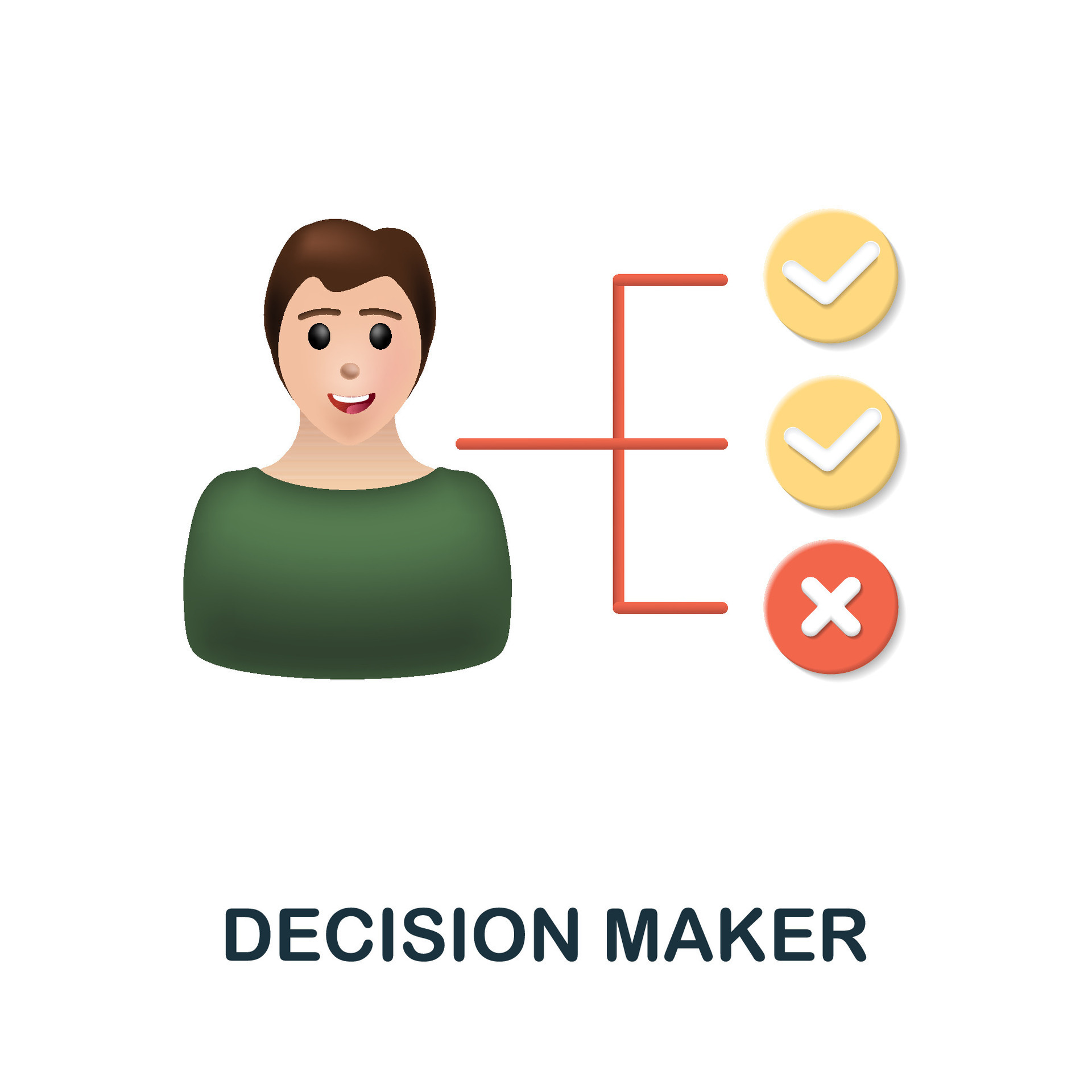 Decision Maker icon. 3d illustration from corporate development ...