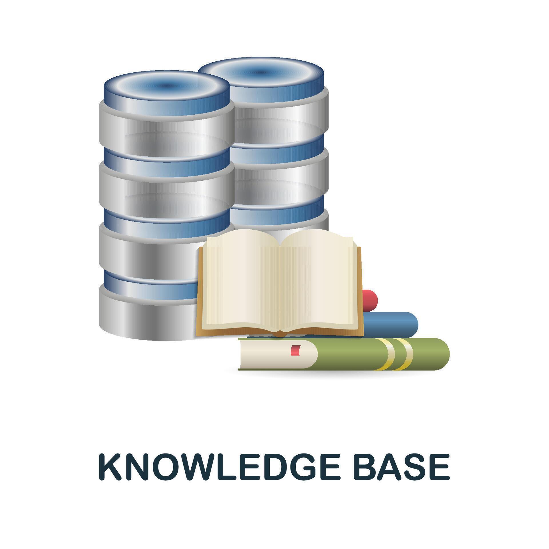 Knowledge Base icon. 3d illustration from customer relationship collection. Creative Knowledge ...