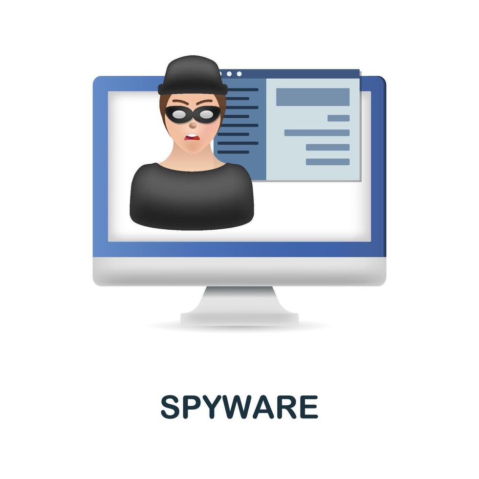 Spyware icon. 3d illustration from cybercrime collection. Creative ...