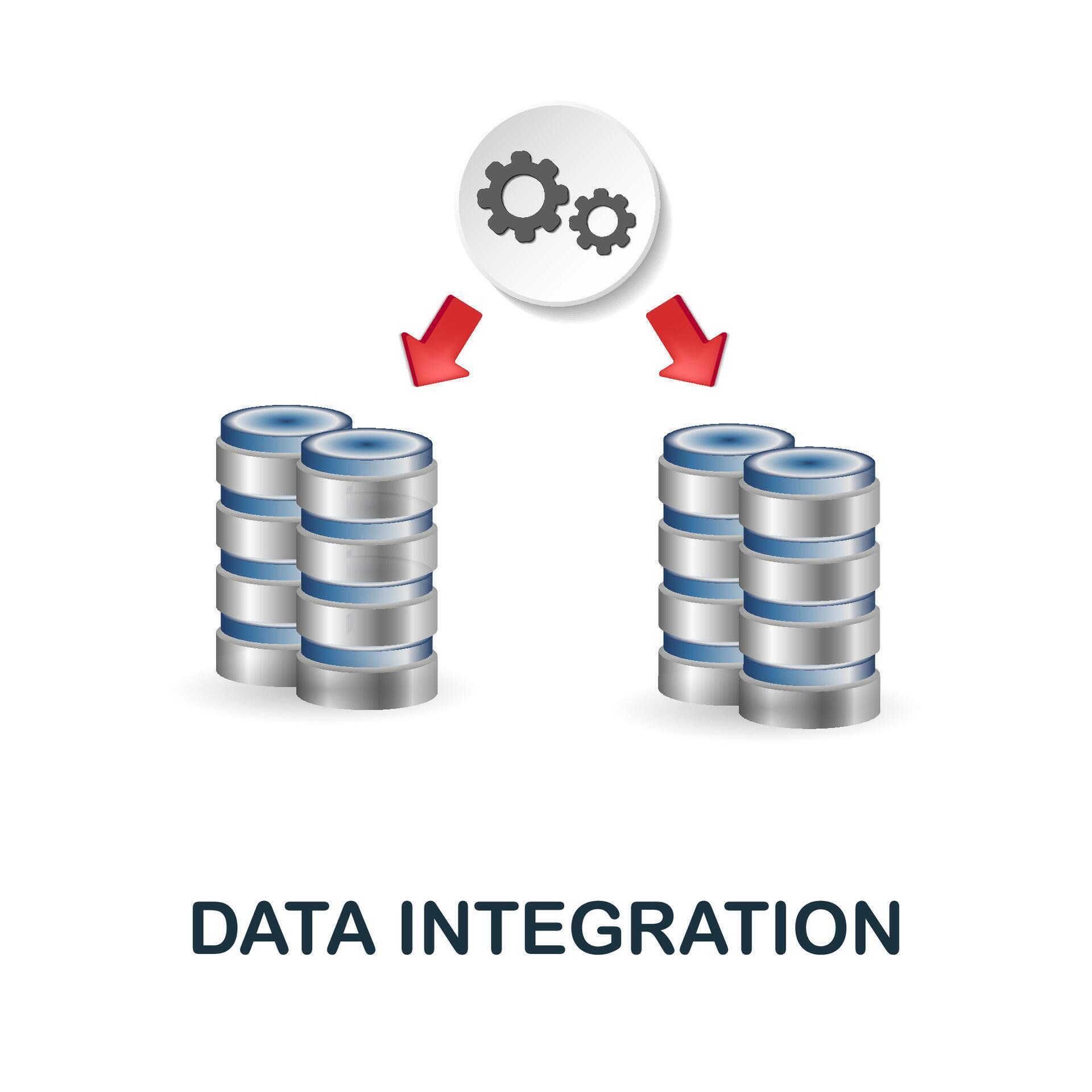 Data Integration icon. 3d illustration from data science collection ...