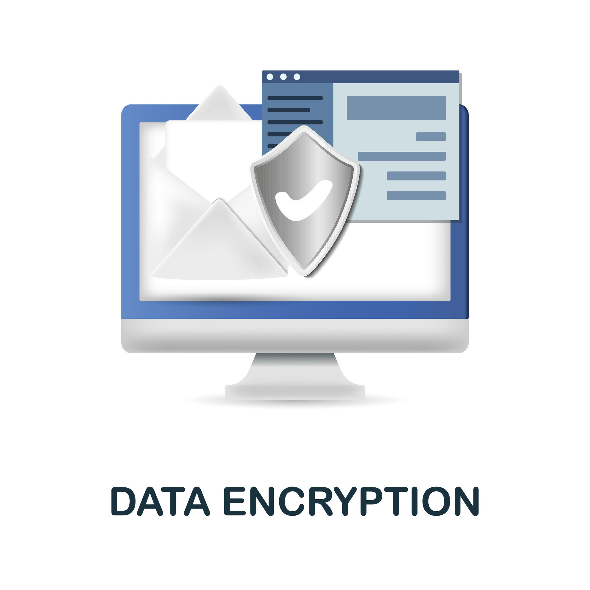 Data Encryption Icon 3d Illustration From Cybercrime Collection Creative Data Encryption 3d