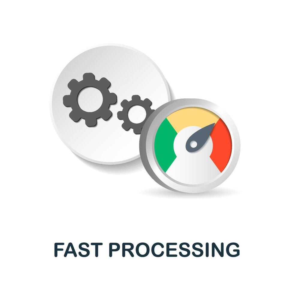 Fast Processing Icon 3d Illustration From Data Science Collection