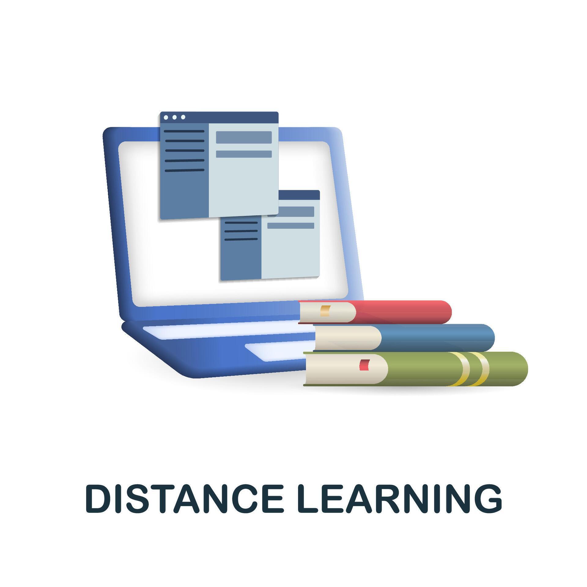 Distance Learning icon. 3d illustration from e-learning collection ...