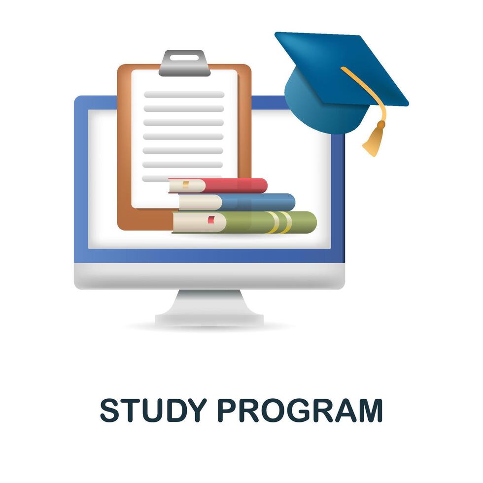 Study Program icon. 3d illustration from e-learning collection ...