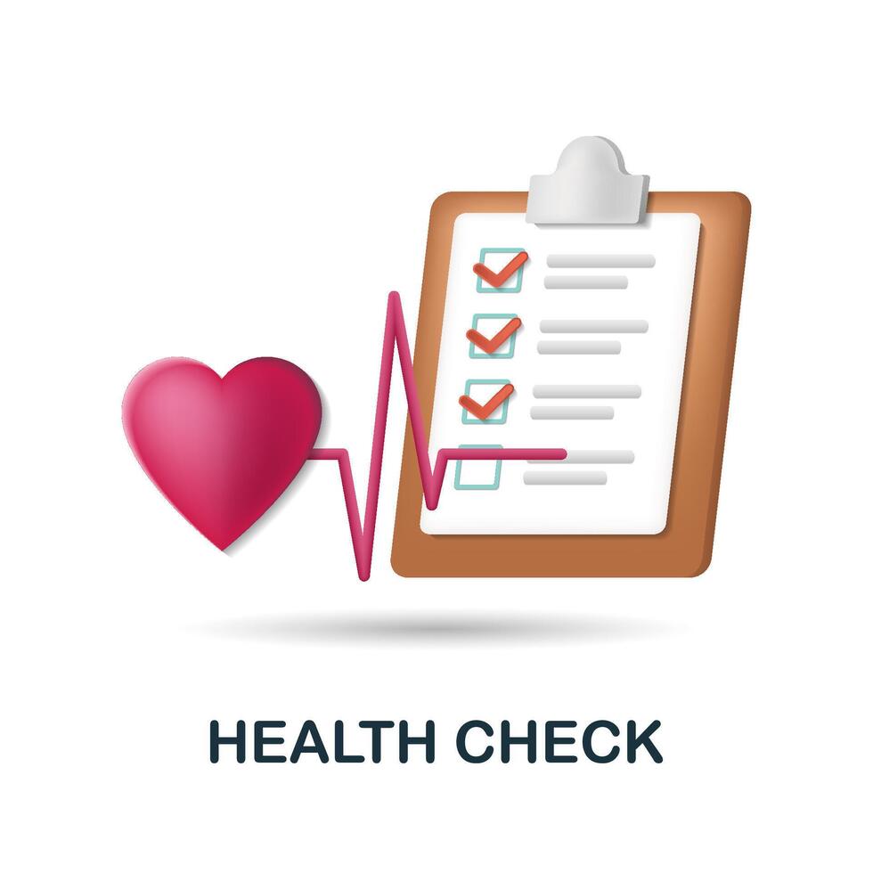 Health Check icon. 3d illustration from health check collection ...