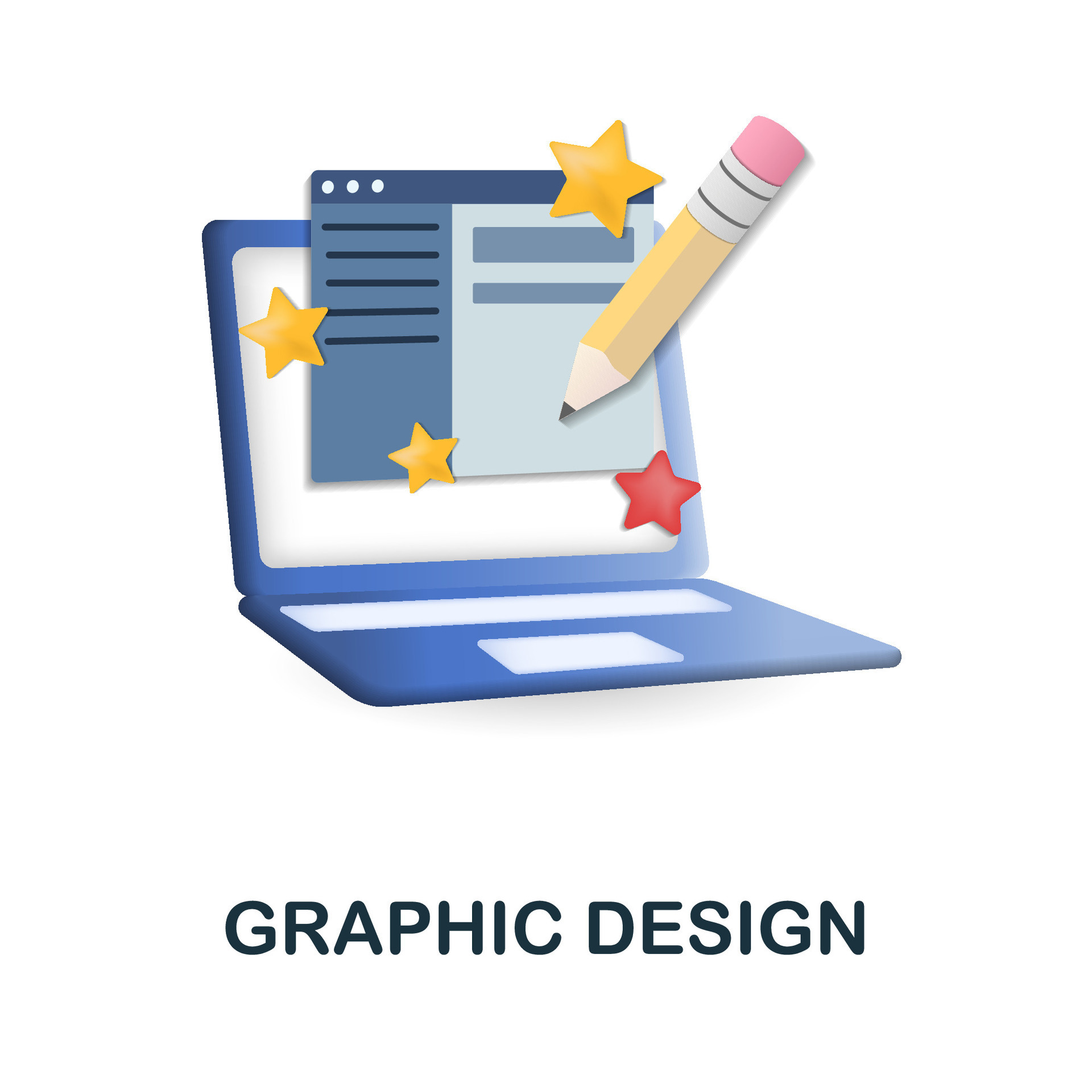 Graphic Design icon. 3d illustration from web development collection. Creative Graphic Design 3d ...