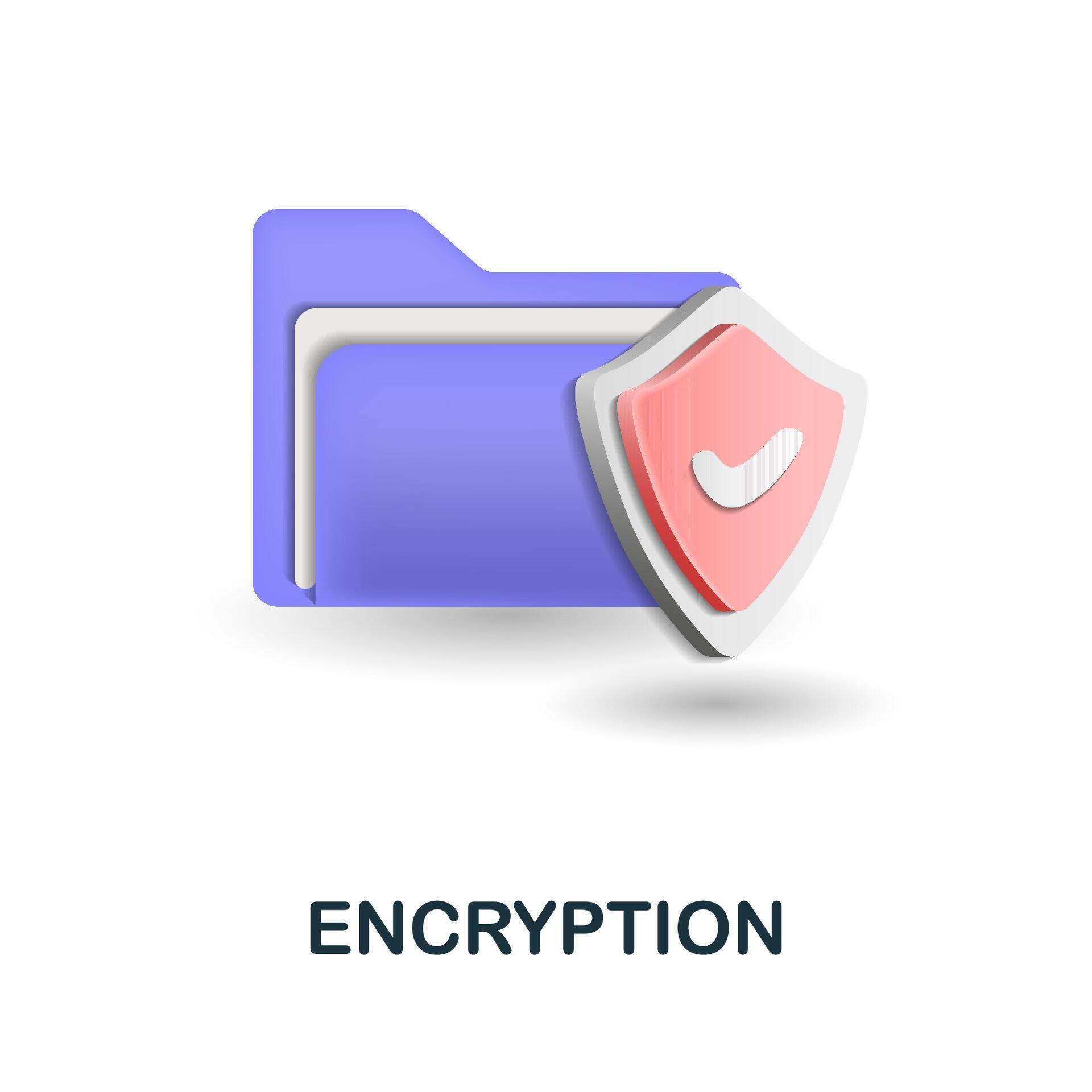 Encryption icon. 3d illustration from fintech collection. Creative Encryption 3d icon for web ...