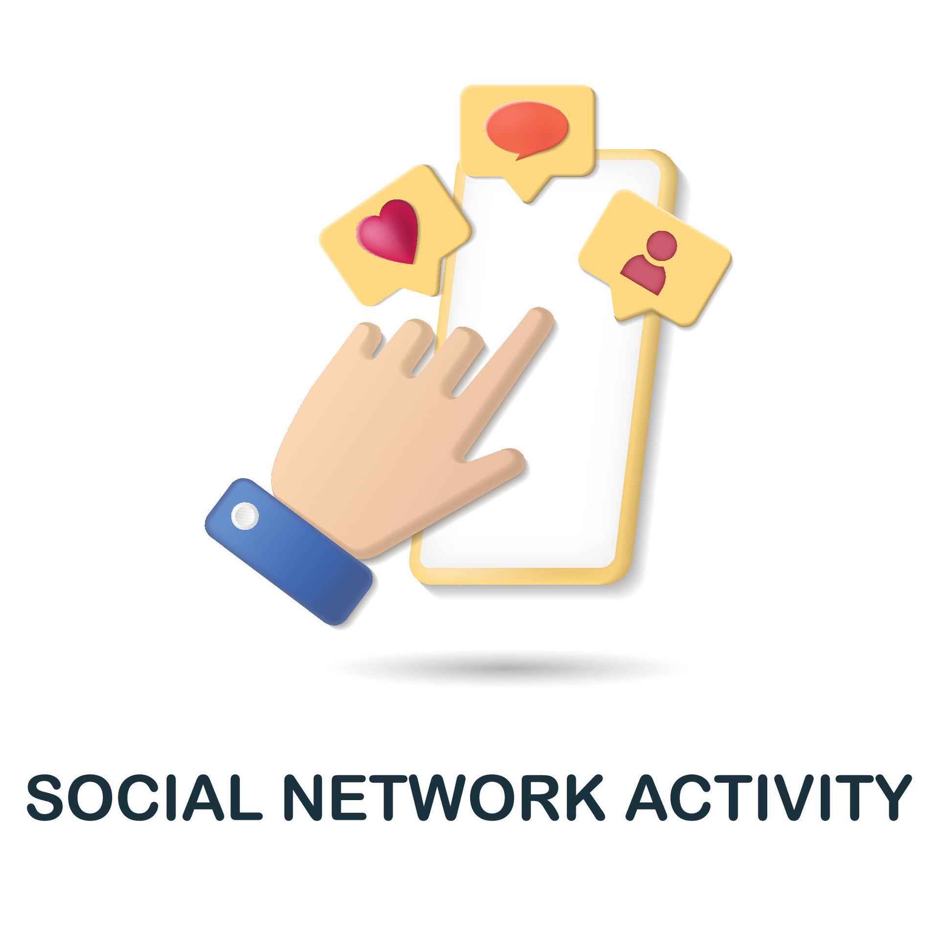 Social Network Activity icon. 3d illustration from feedback collection ...