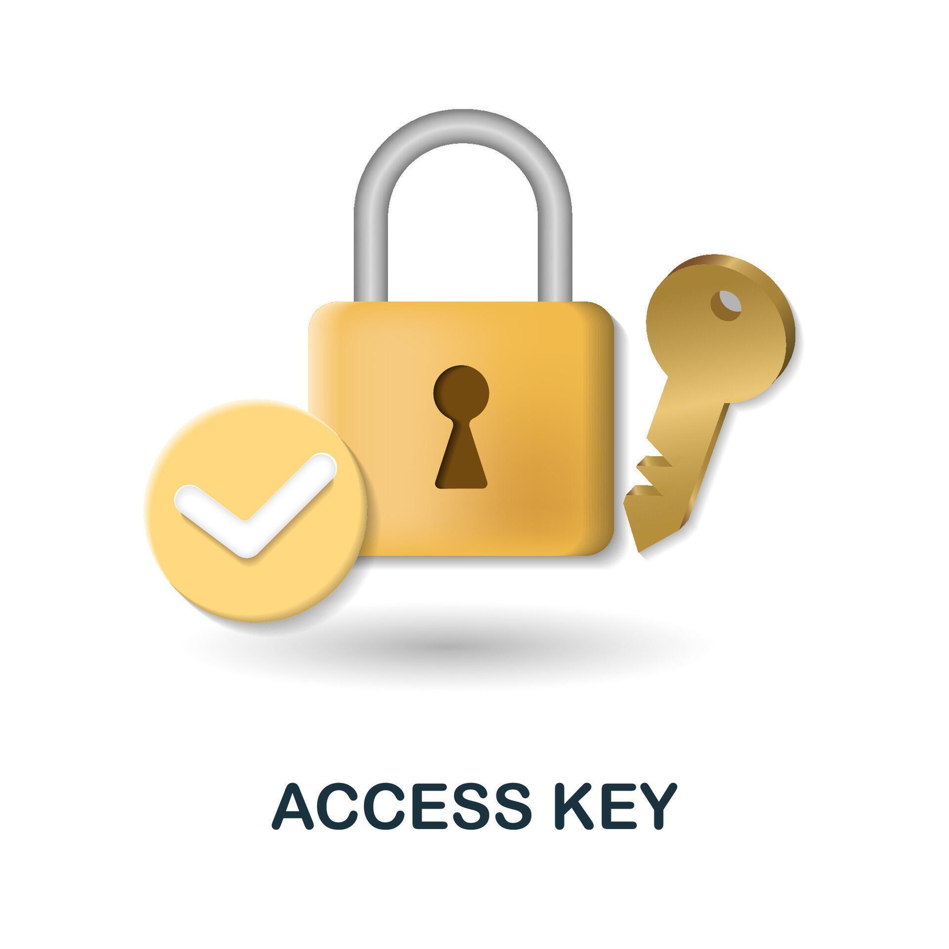 Access Key icon. 3d illustration from security collection. Creative ...