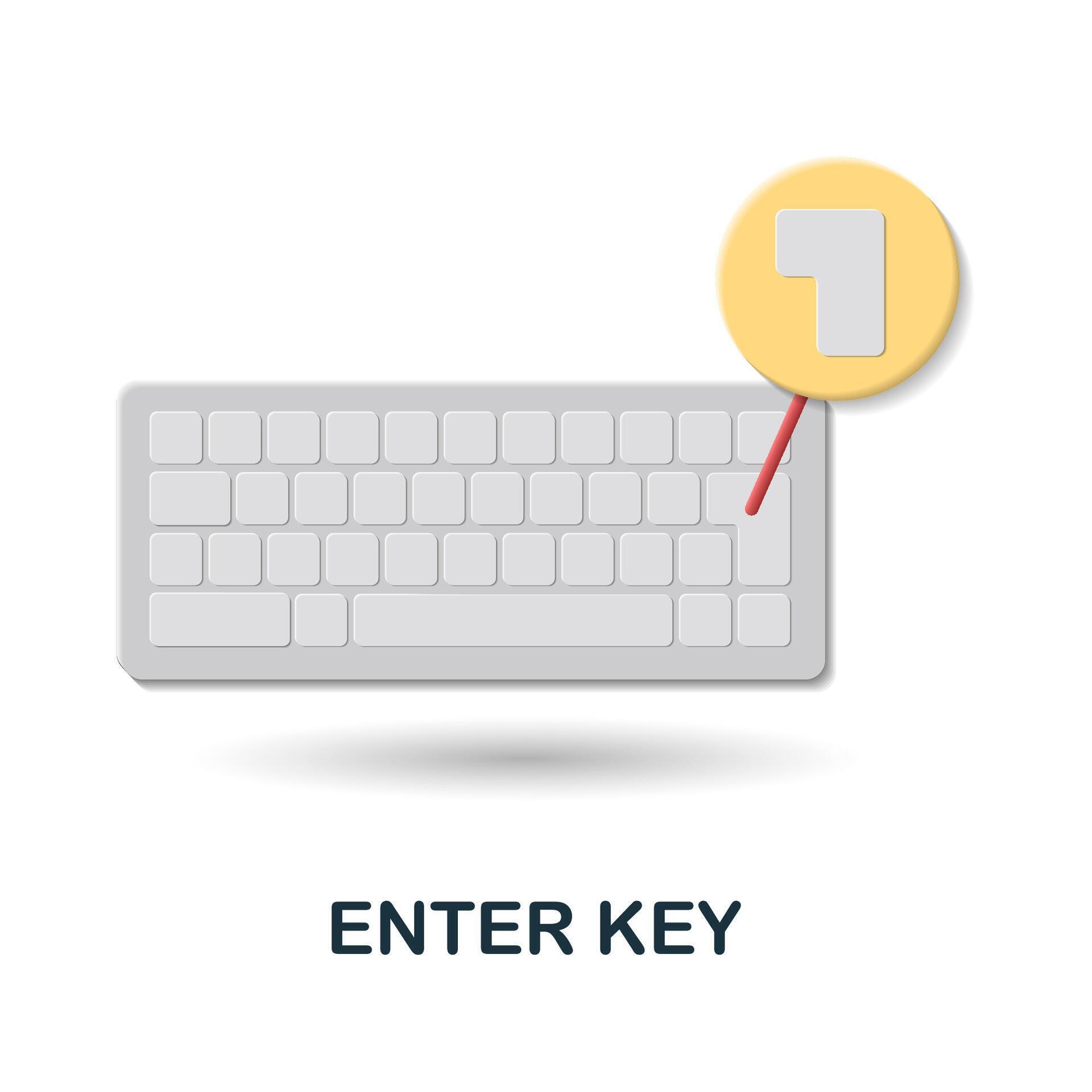 Enter Key icon. 3d illustration from security collection. Creative ...