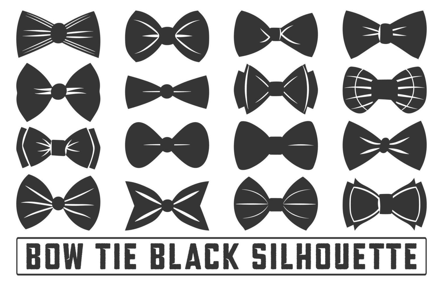 Bow Tie Icons Set, bow tie silhouette on white background isolated ...