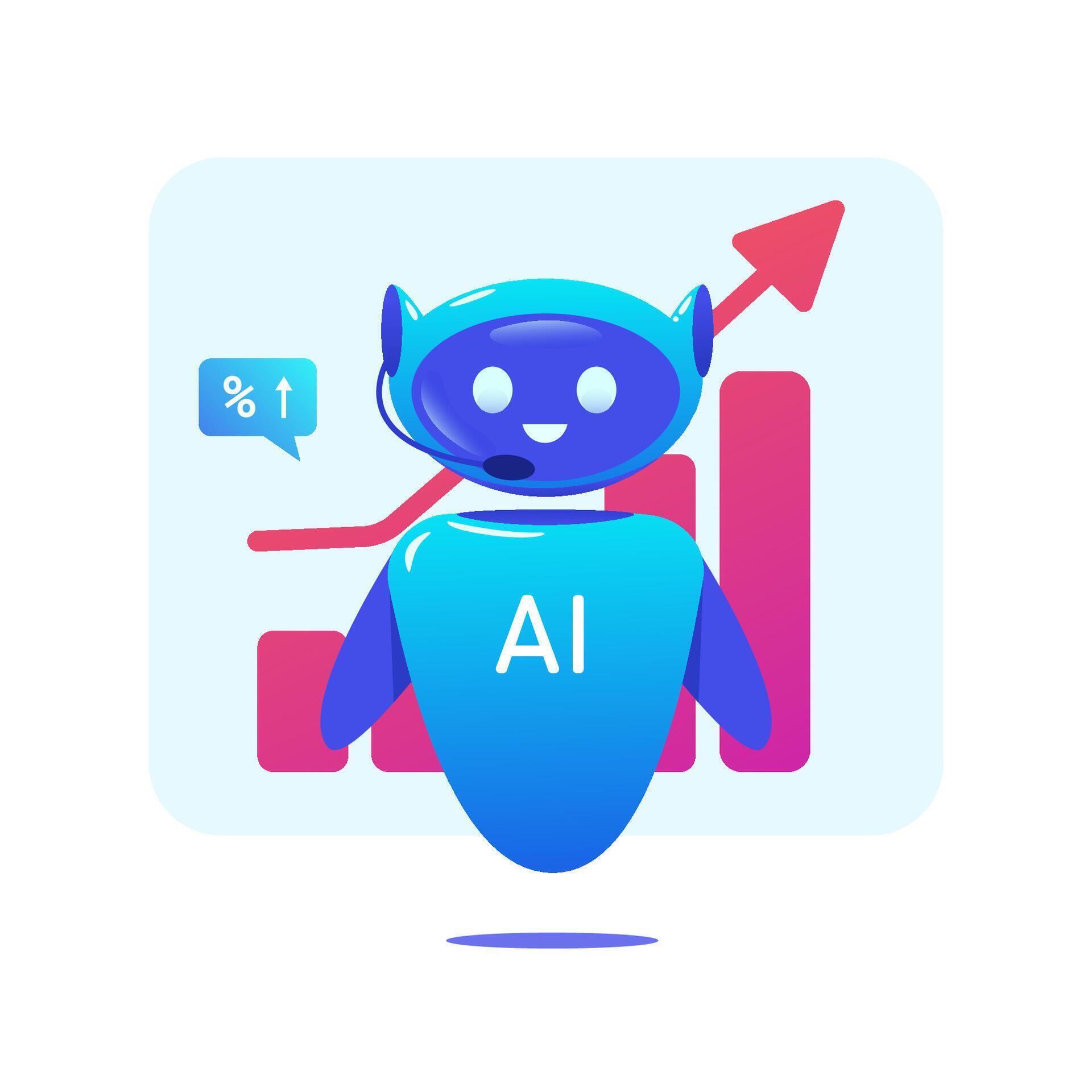 Robot AI sales improvement. Trading bot Stock trading concept Artificial intelligence Abstract ...