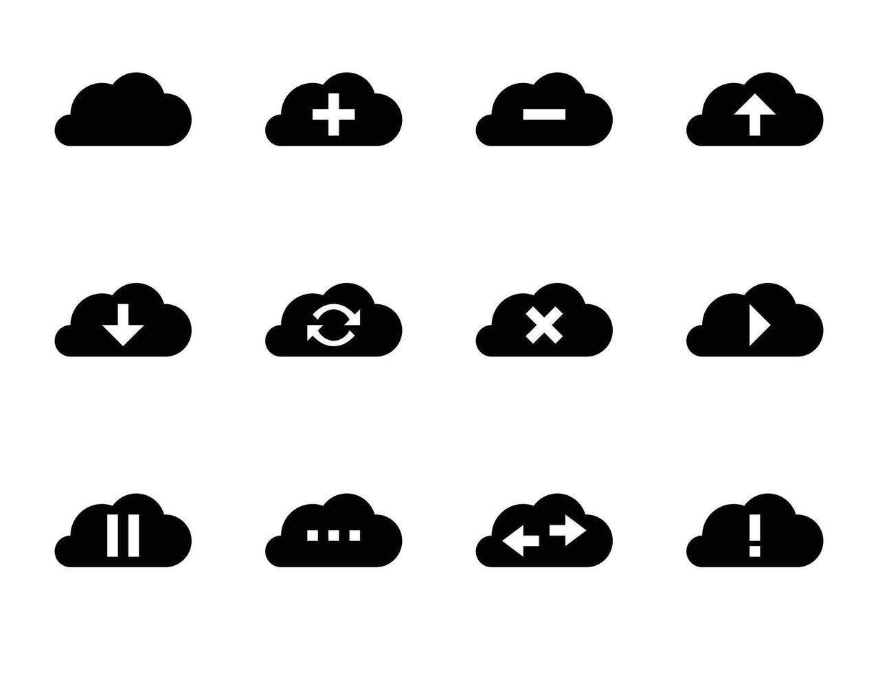 cloud icons set on white background 45666893 Vector Art at Vecteezy