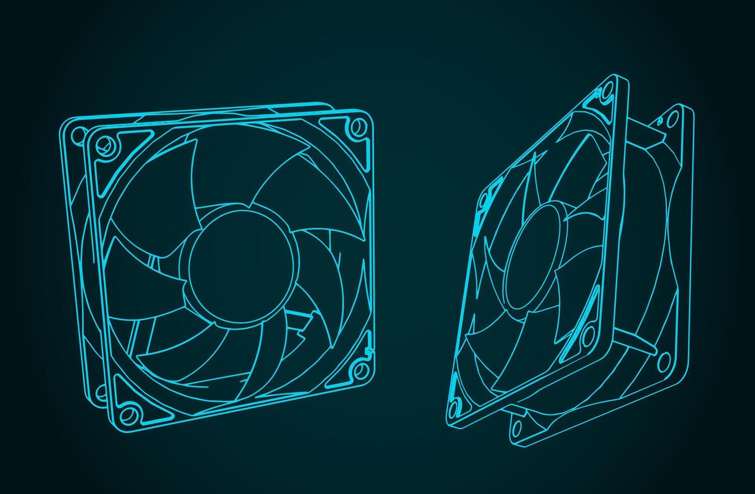 Fans for CPU coolers and computer cases 45683576 Vector Art at Vecteezy