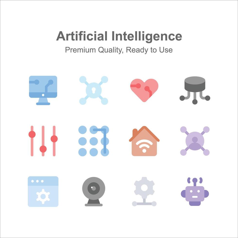 Well Designed Artificial Intelligence Icons Set 45684683 Vector Art At Vecteezy