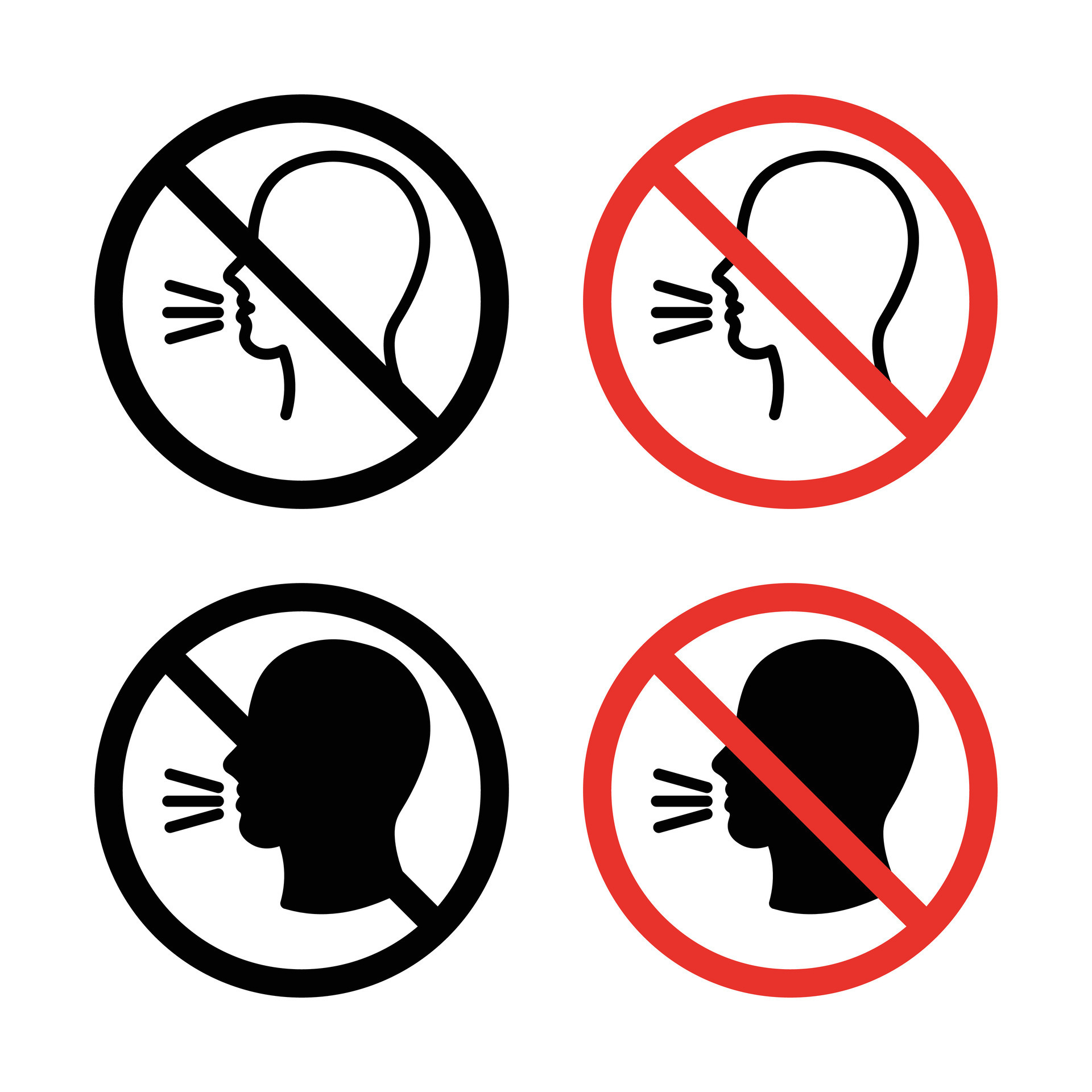 Stop Talking Sign Set 45684733 Vector Art At Vecteezy