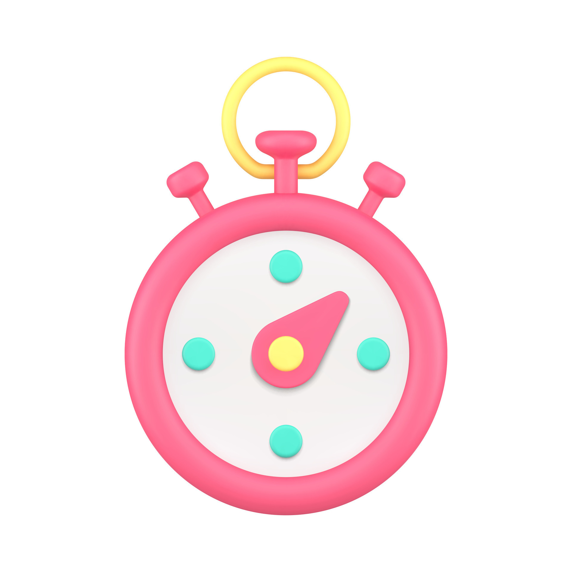 Realistic 3d Icon Countdown Circle Clock Counter Timer Fast Time Measurement Illustration