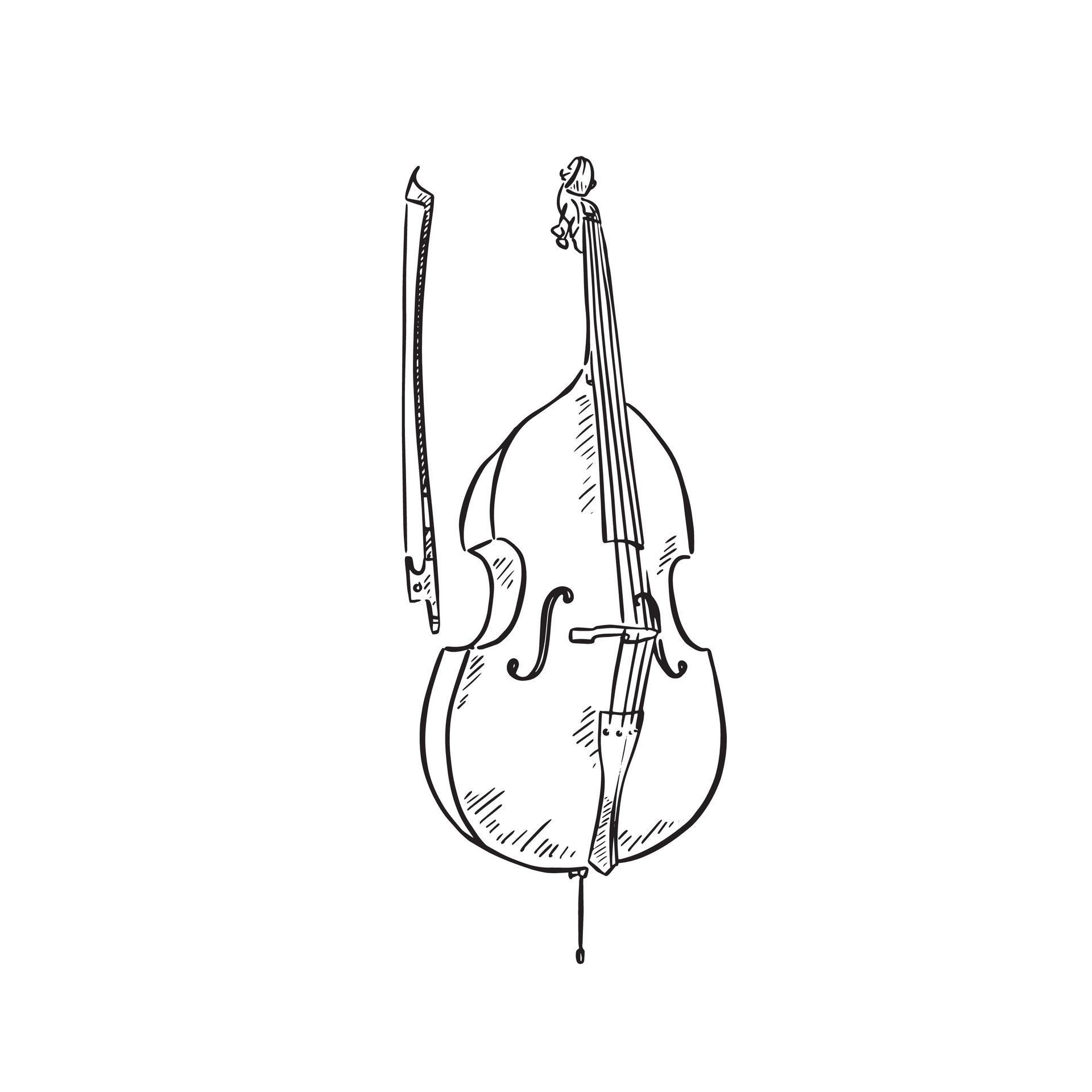 A Line Drawn Illustration Of A Bass Instrument In Black And White 45691588 Vector Art At Vecteezy