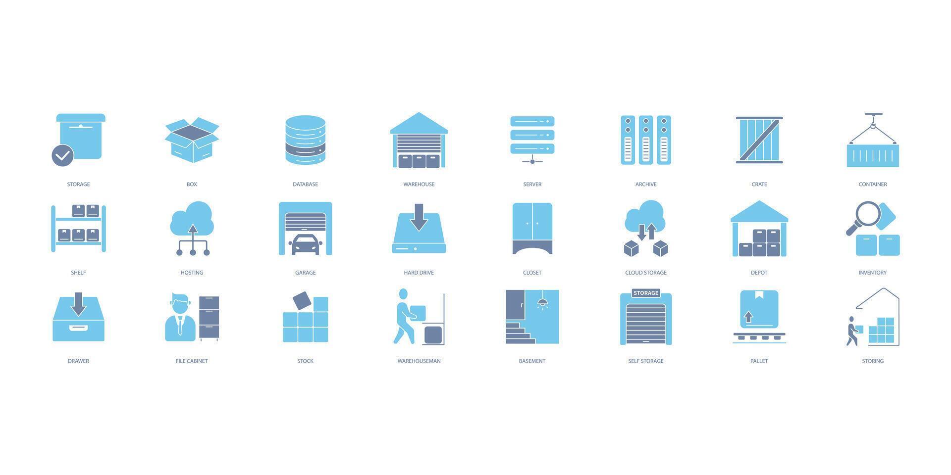 Storage icons set. Set of editable stroke icons.Set of Storage 45692574 ...