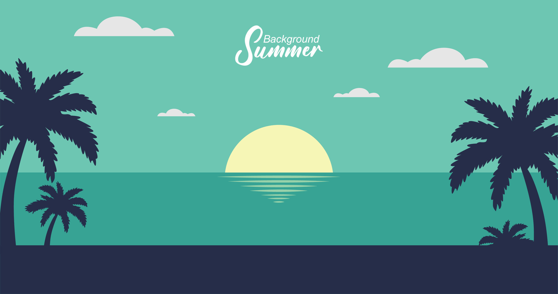 Palm tree silhouette sea view with sun background at dusk. 45694990 ...