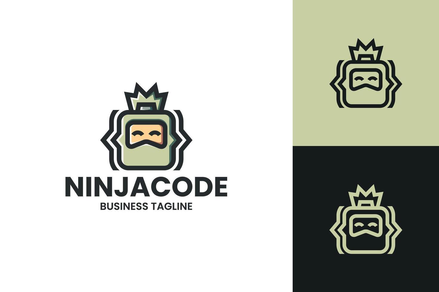ninja code logo design 45695702 Vector Art at Vecteezy