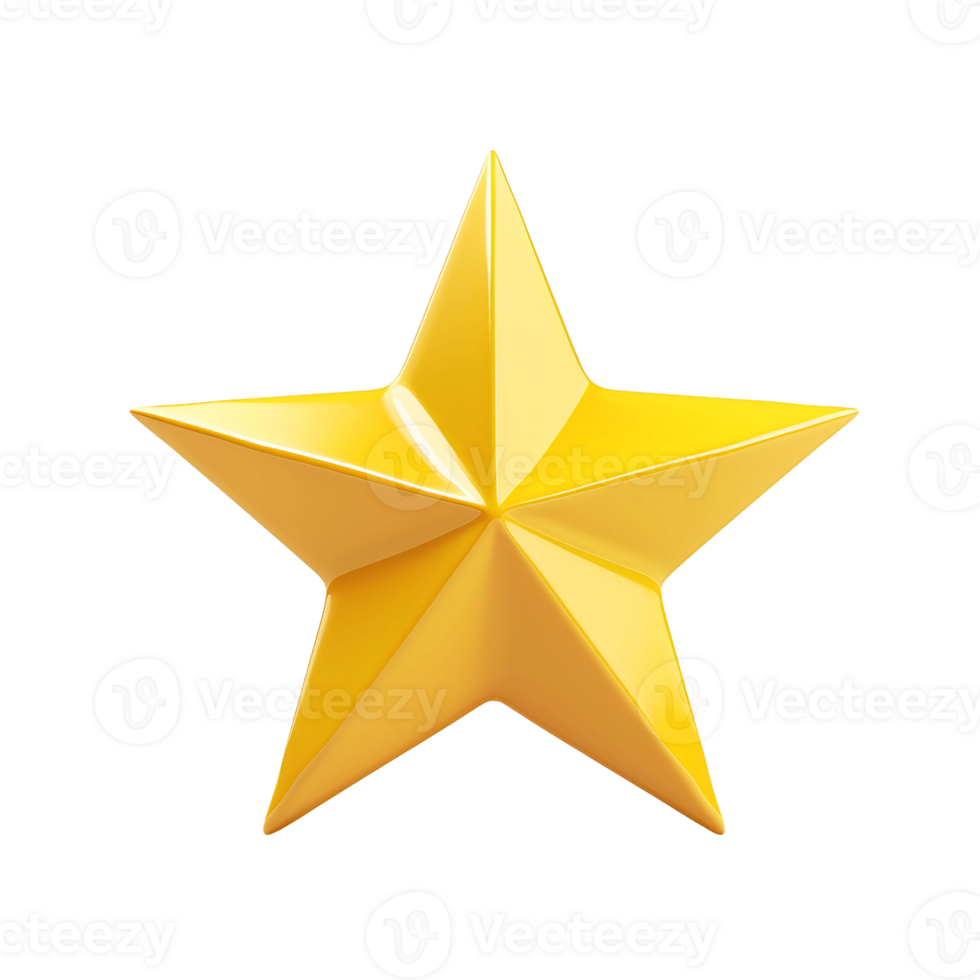 3d illustration yellow star icon on transparent background 45699870 PNG