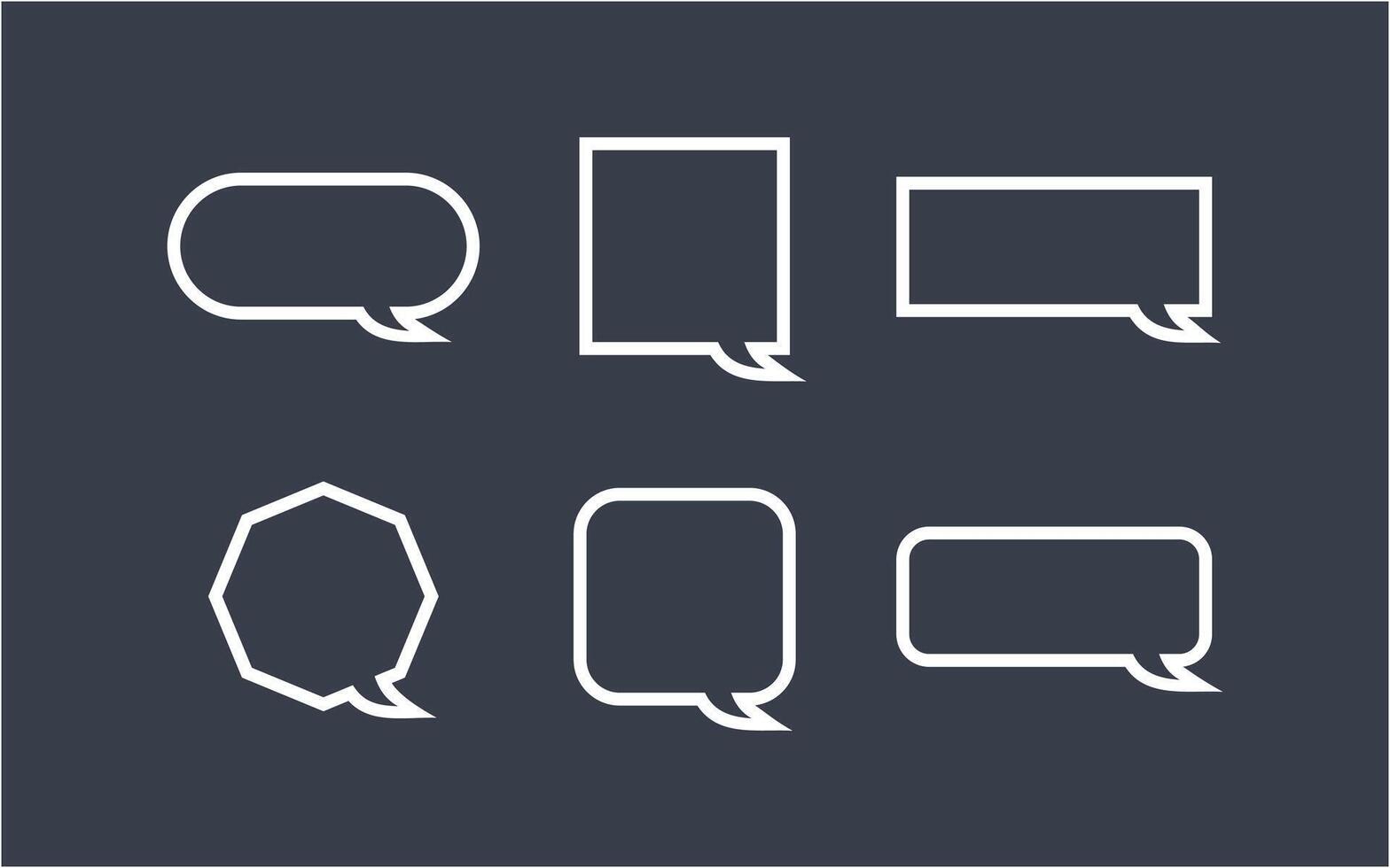 Line art speech bubble collection dialog baloons in differents shapes ... Line art speech bubble collection dialog baloons in differents shapes ...
