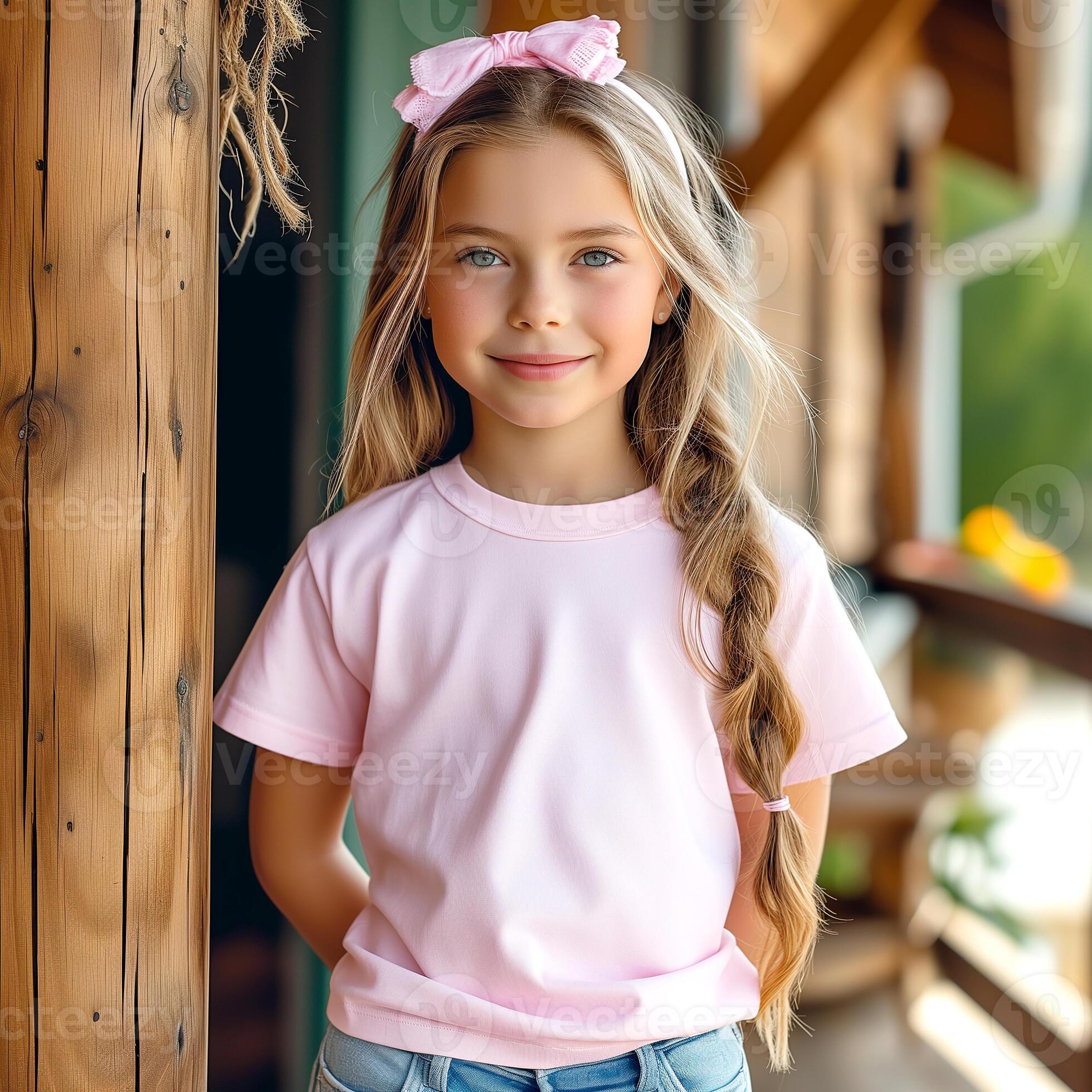 Kid Mockup Model Pink Bella Canvas Kid Mockup 45711977 Stock Photo at Vecteezy