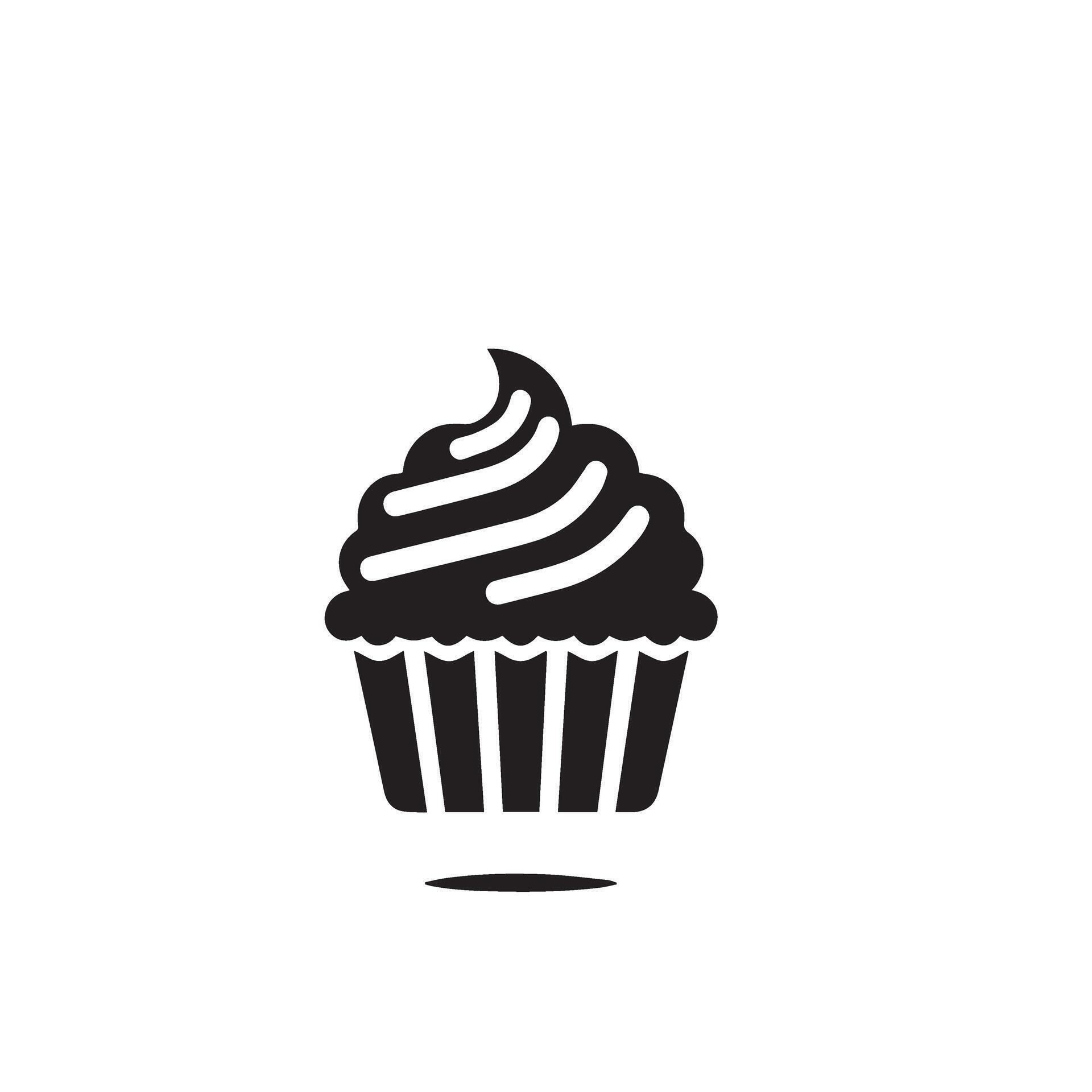 Cup Cake Silhouette On White Background Cup Cake Logo 45712701 Vector