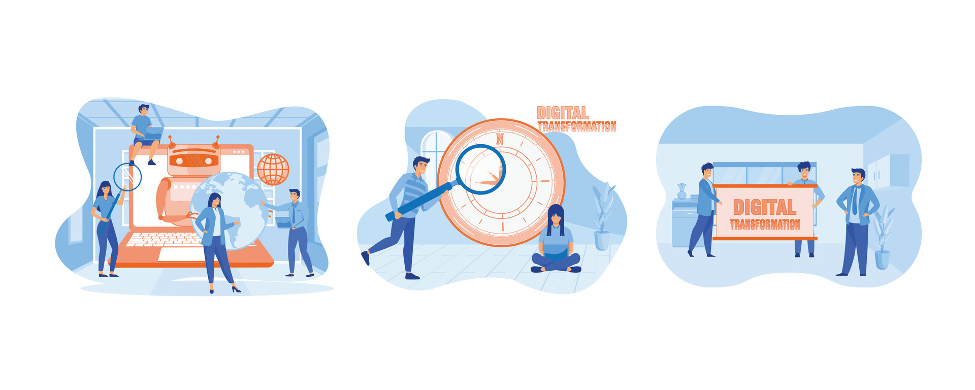 Digital Transformation Concept Data Analysis And Digitization Concept A Company Staffs Showing