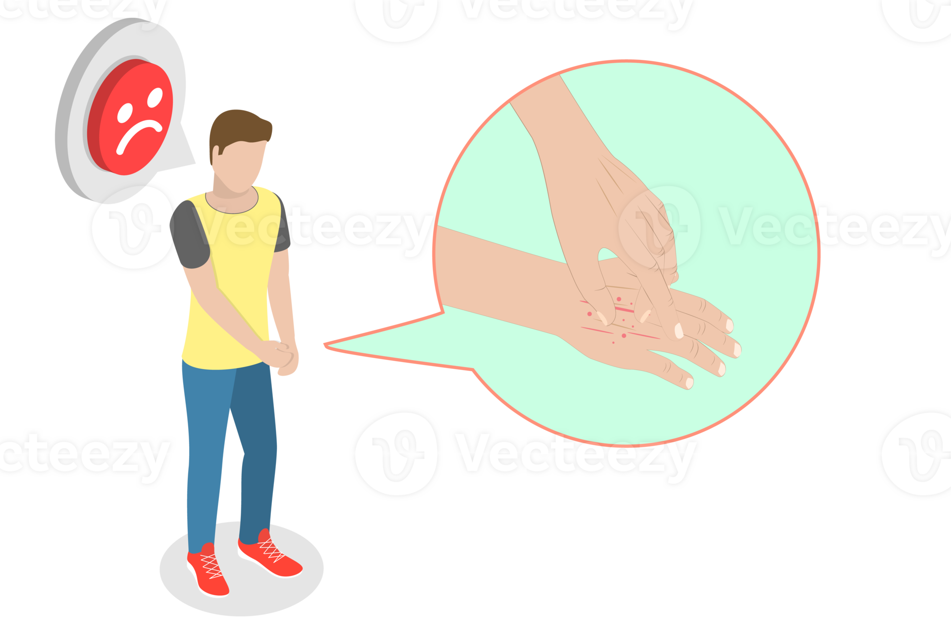 3d Isometric Flat Conceptual Illustration Of Atopic Dermatitis 45716433 Png