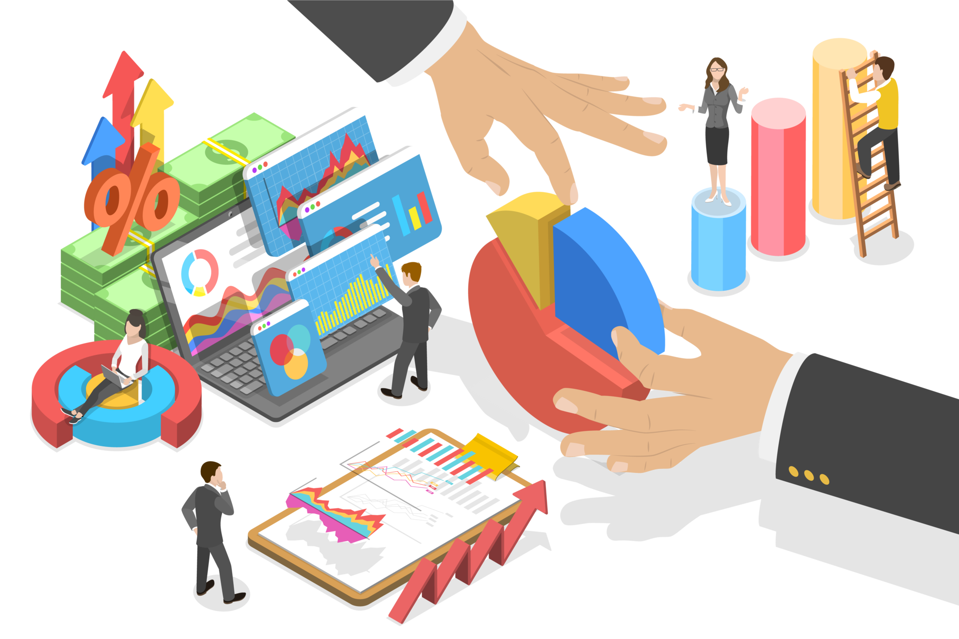 3D Isometric Flat Conceptual Illustration of Shares And Dividends ... 3D Isometric Flat Conceptual Illustration of Shares And Dividends ...