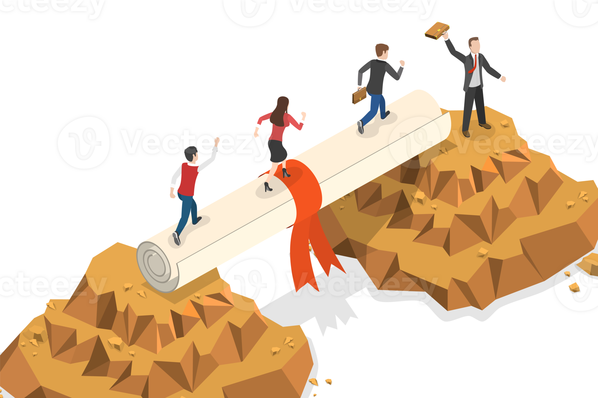 3D Isometric Flat Conceptual Illustration of Employee Skills Gap 45716466 PNG