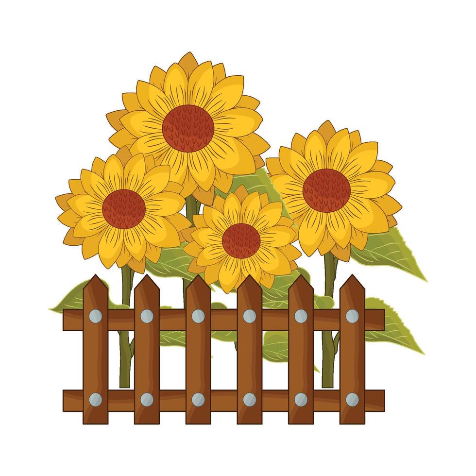 illustration of sunflower garden 45717215 Vector Art at Vecteezy