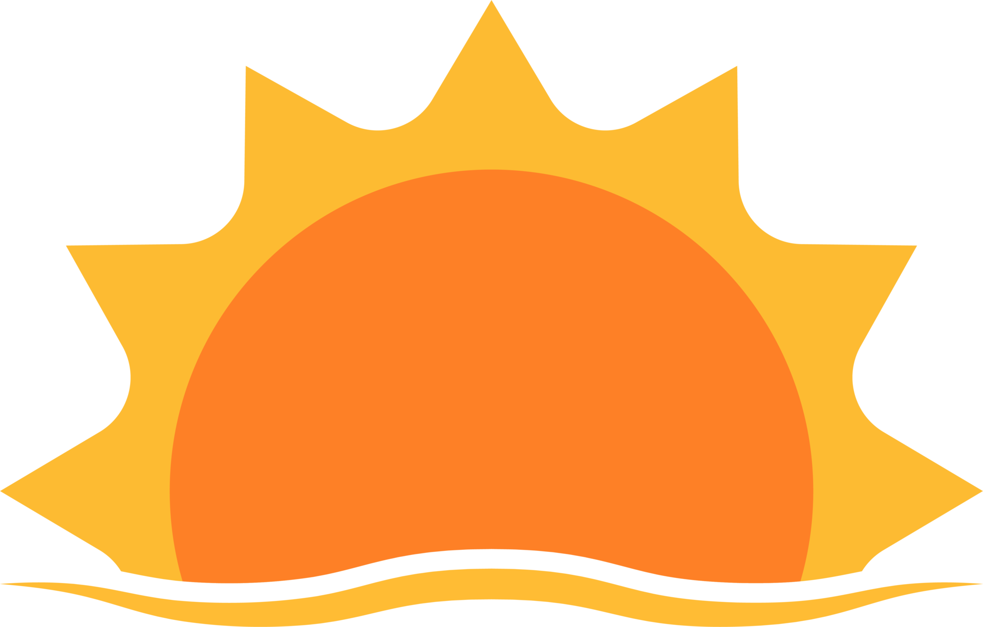 A half sun is setting downwards icon sunset concept for graphic design, logo, website, social ...