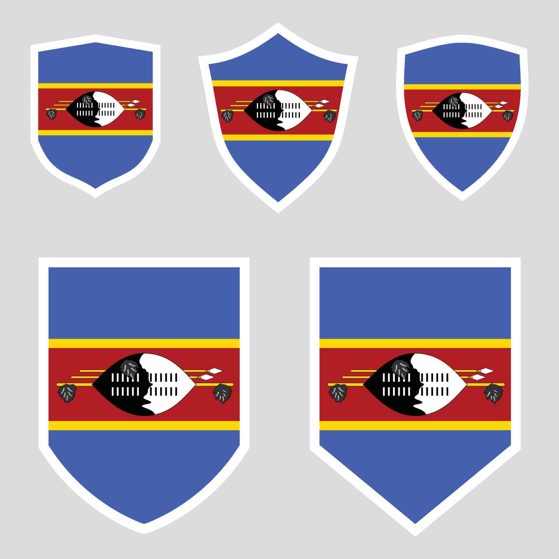 Set of Eswatini Flag in Shield Shape Frame 45717450 Vector Art at Vecteezy