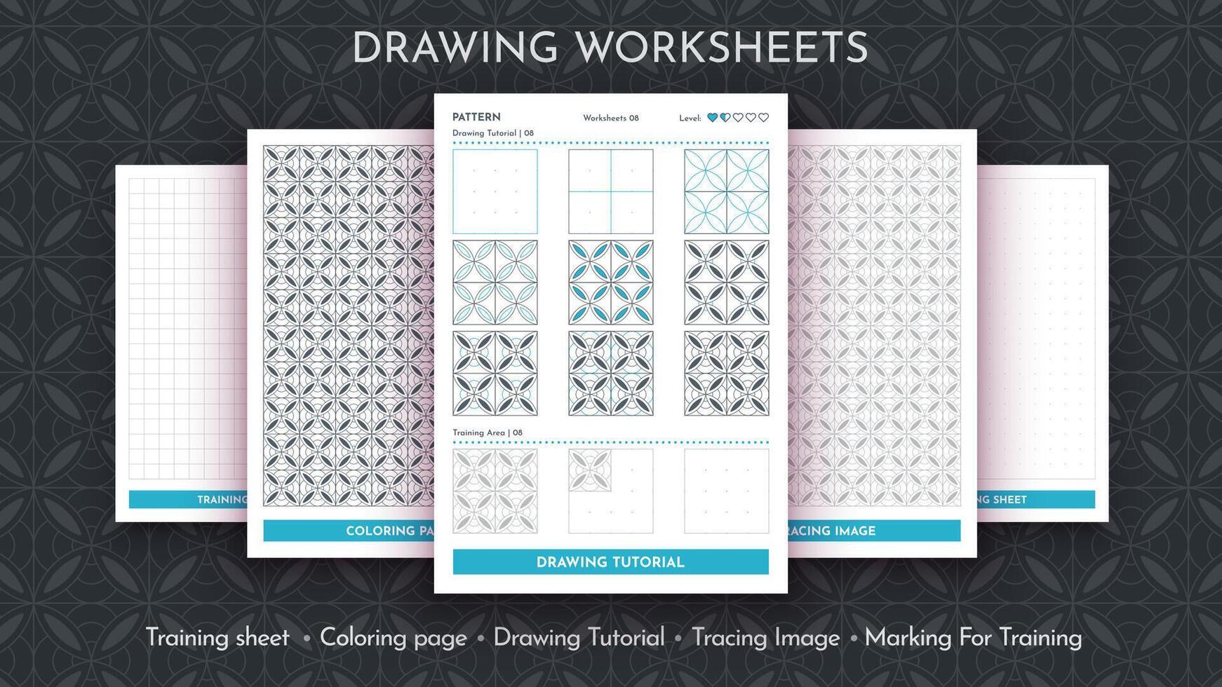 How to Draw a Pattern. Step by Step Drawing Tutorial. Draw Guide ...