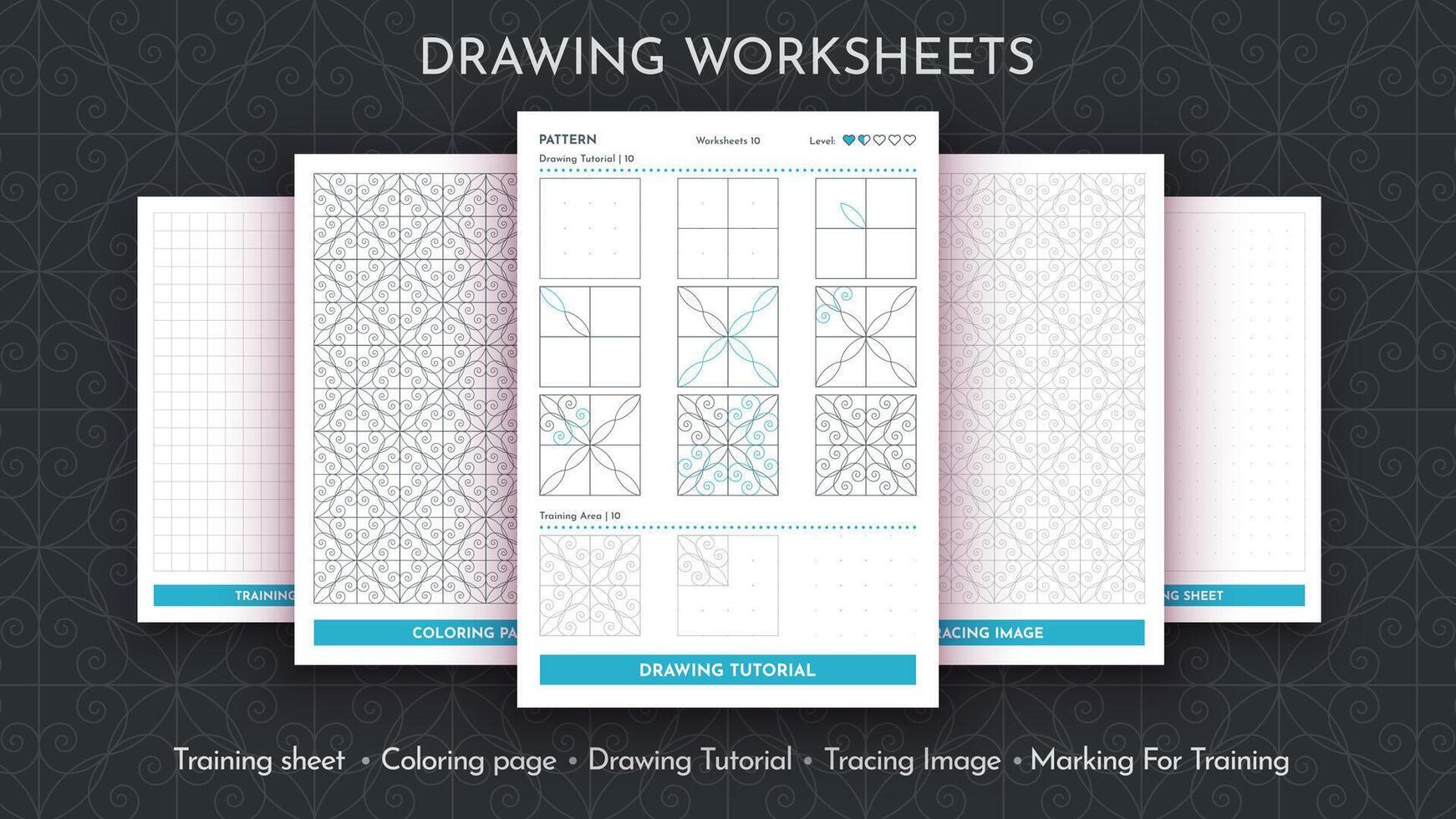 How to Draw a Pattern. Step by Step Drawing Tutorial. Draw Guide ...