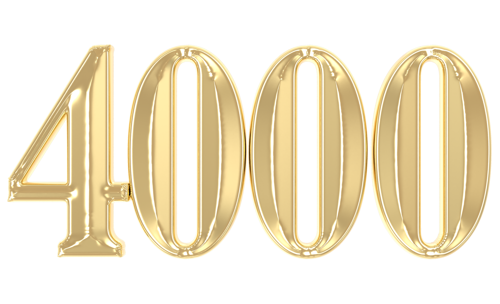 4000 Gold Number 3D Rendering 45717797 PNG